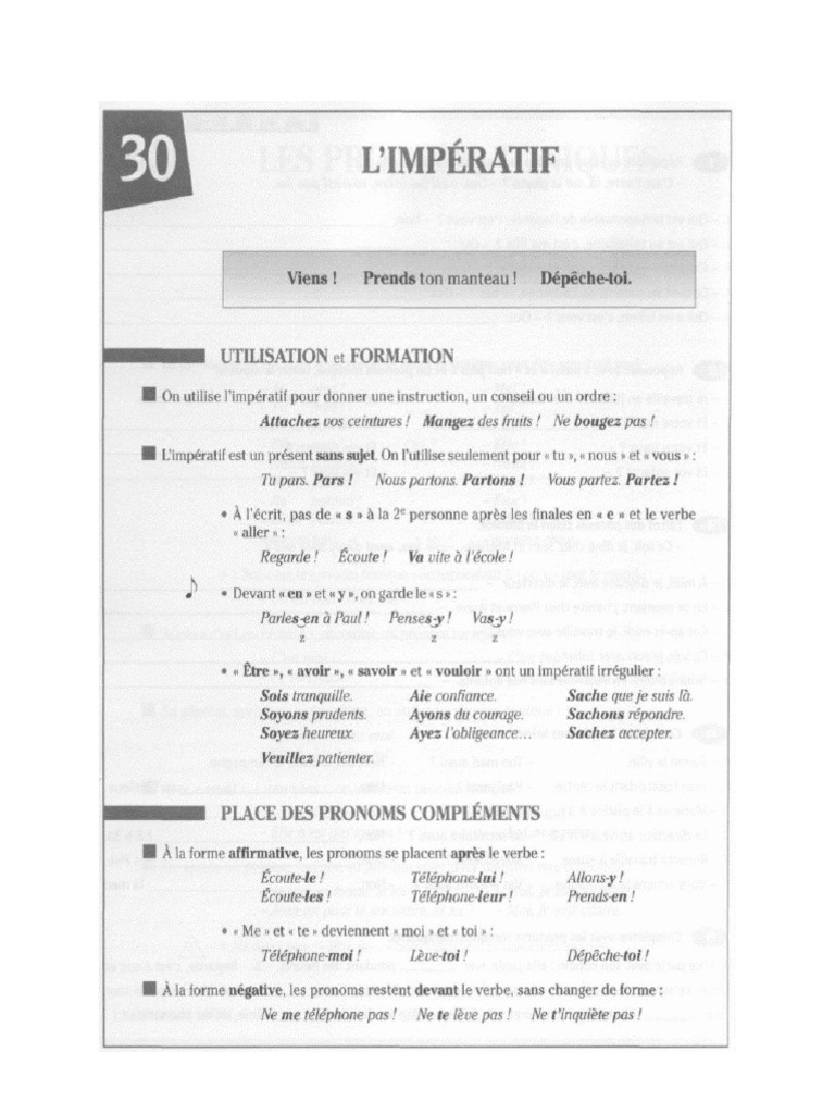 EXERCICES Imperatif | PDF