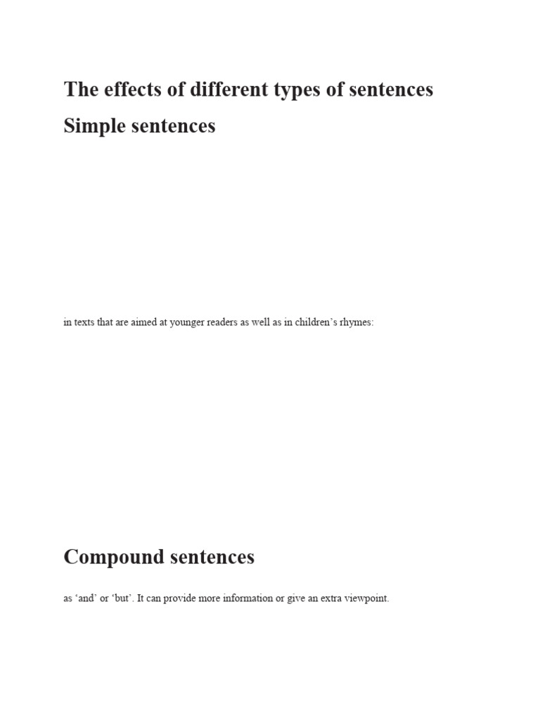 The Effects of Different Types of Sentences | PDF