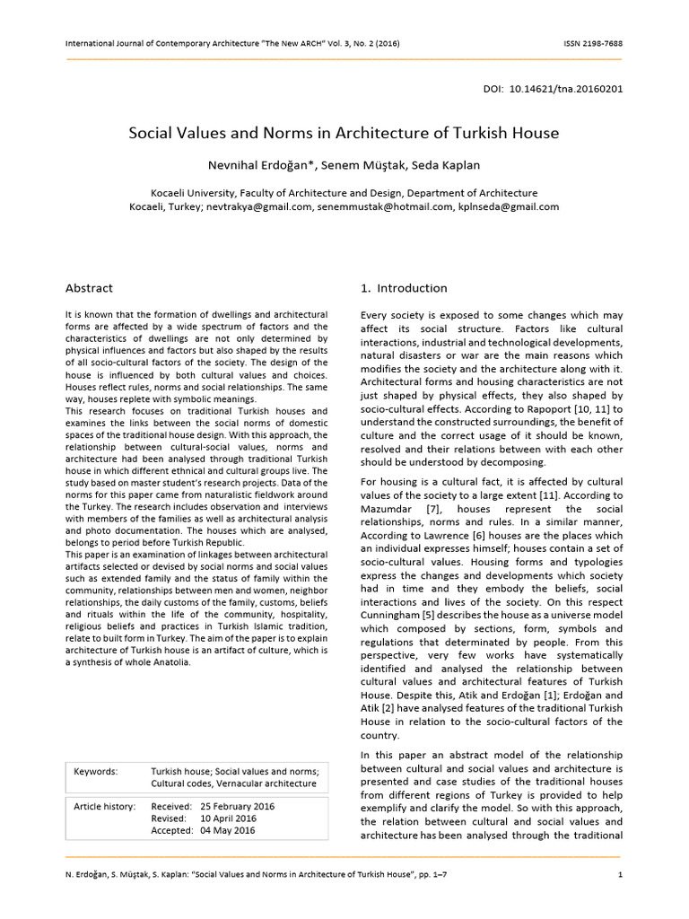 Social Values and Norms in Archite | PDF