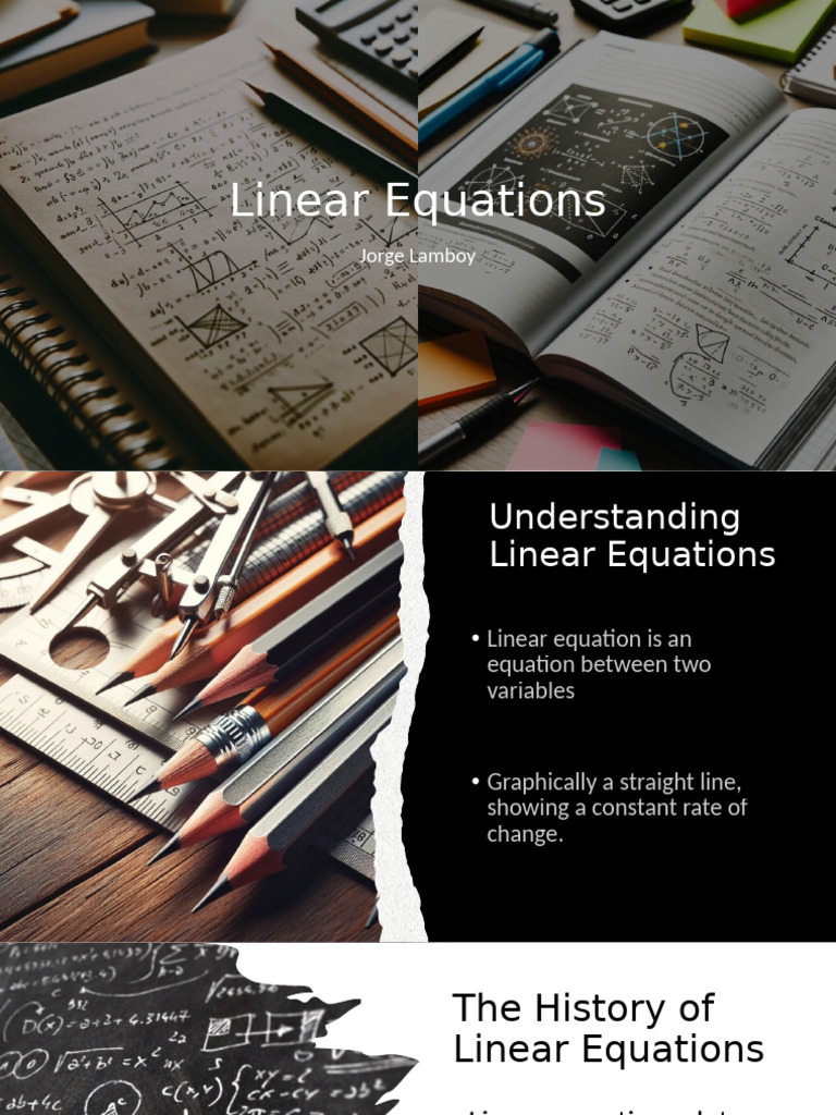 Linear Equations Presentation Algebra | PDF