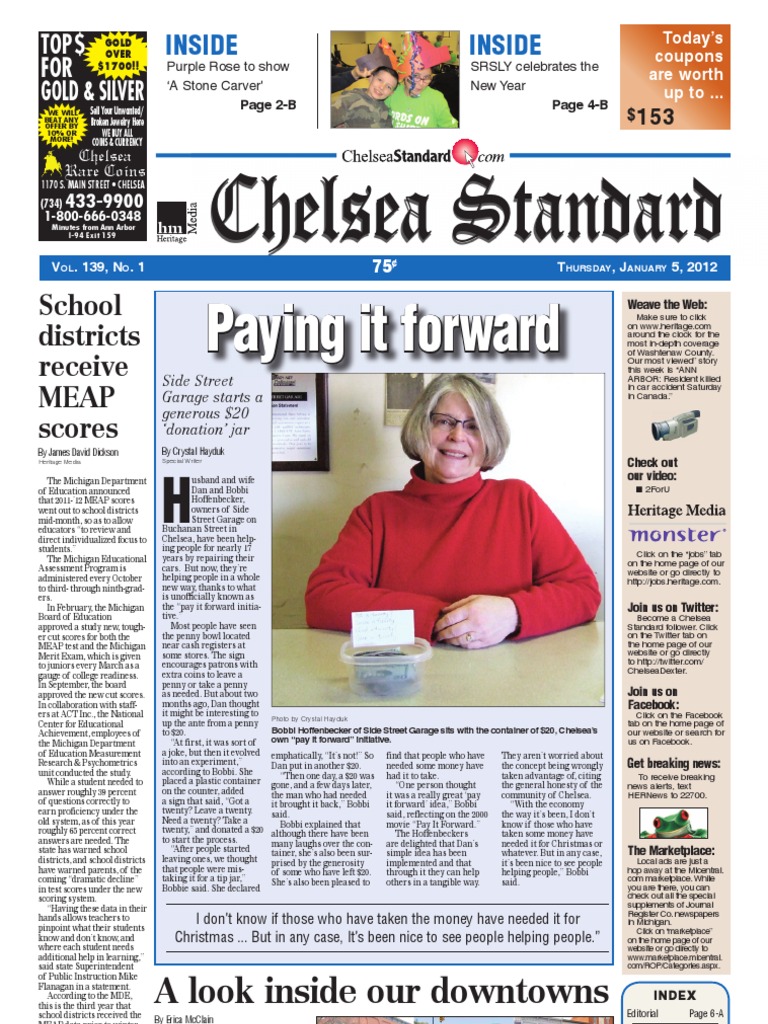Chelsea Standard Front Page Jan. 5 | PDF | Test (Assessment)