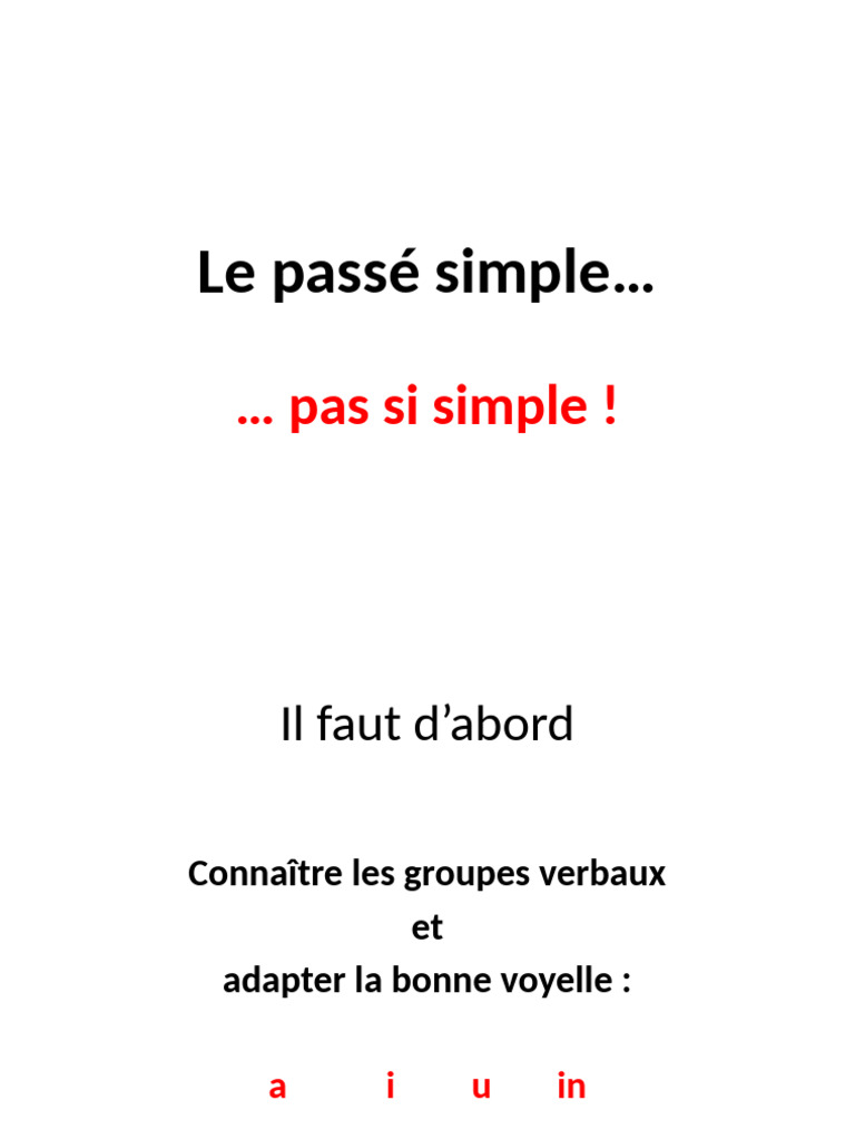 Le Passé Simple | PDF