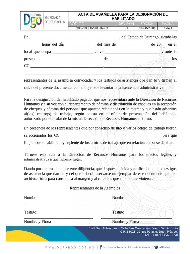 Acta de Asamblea-1 | PDF