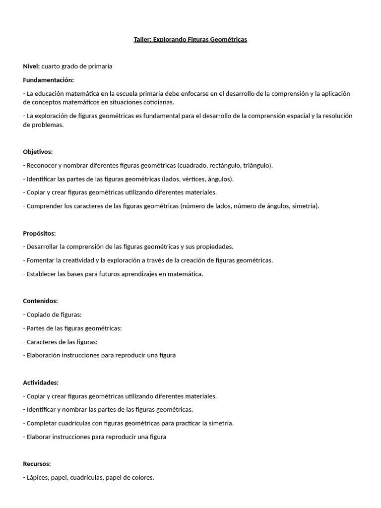 Taller Figuras Matema | PDF