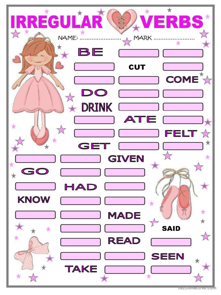 Irregular Verbs Pink | PDF