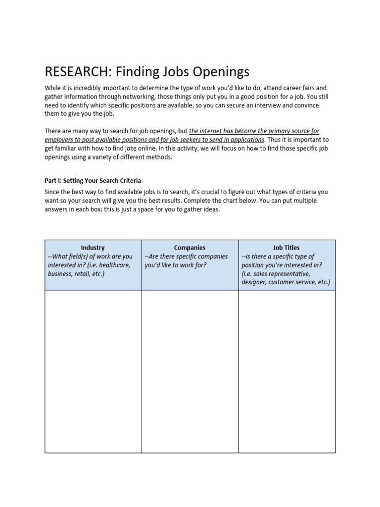 Finding A Job | PDF