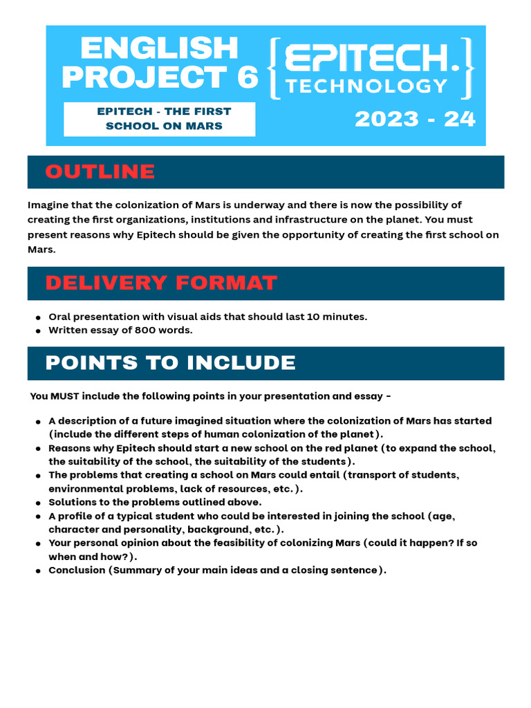 Epitech The First School On Mars | PDF