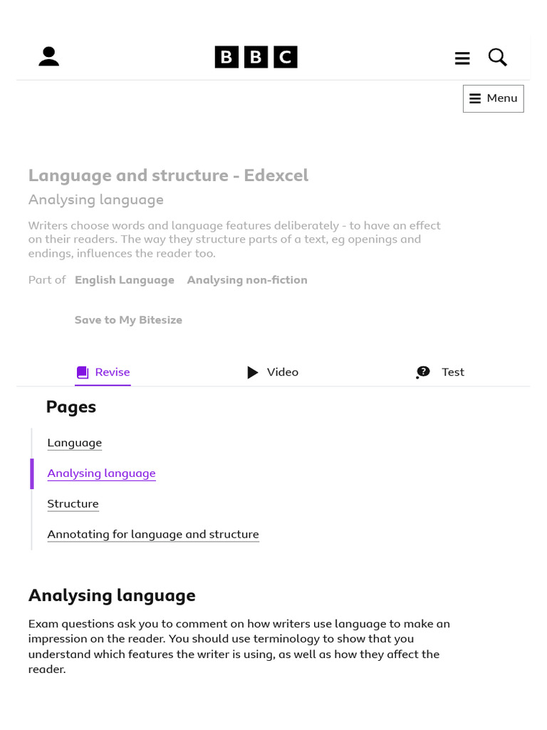 Analysing Language - Language and Structure - Ede | PDF