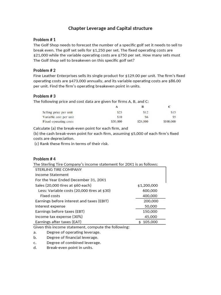 Chapter Leverage and Capital Structure | PDF