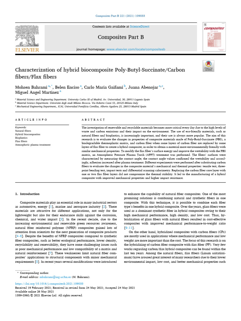 Characterization of Hybrid Biocomposite Poly-Butyl-Succinate/Carbon ...