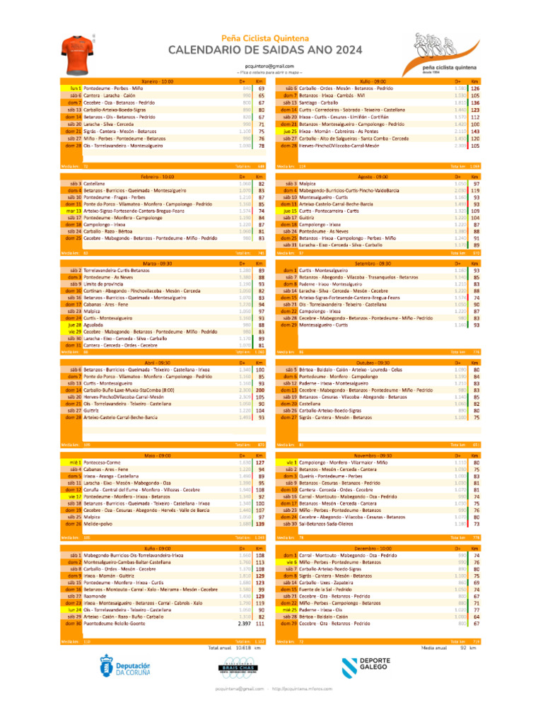 Calendar Bicycle Routes | PDF