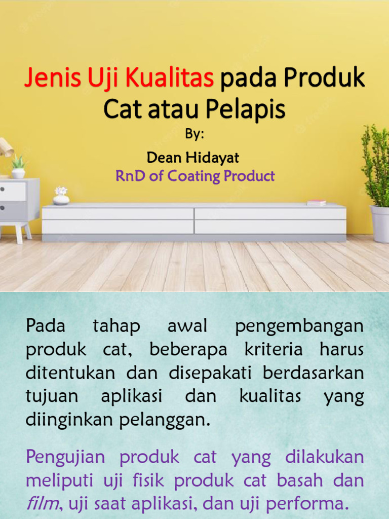 Jenis Uji Kualitas Cat | PDF