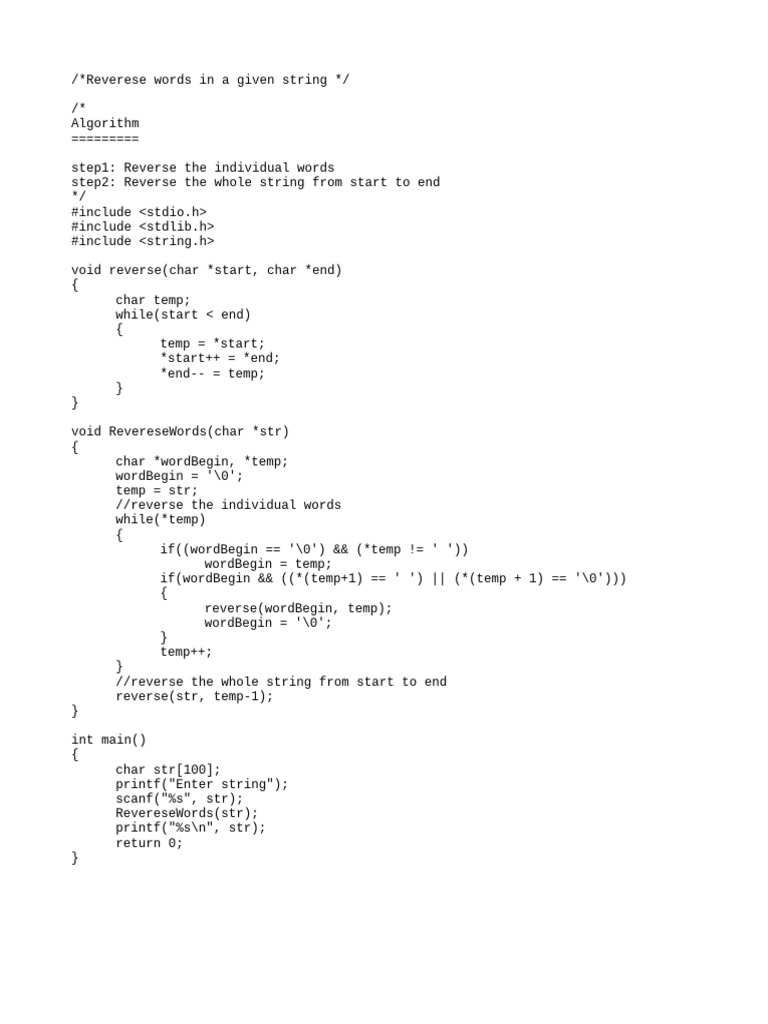 18 Reverse The Words in A Given Sentence | PDF