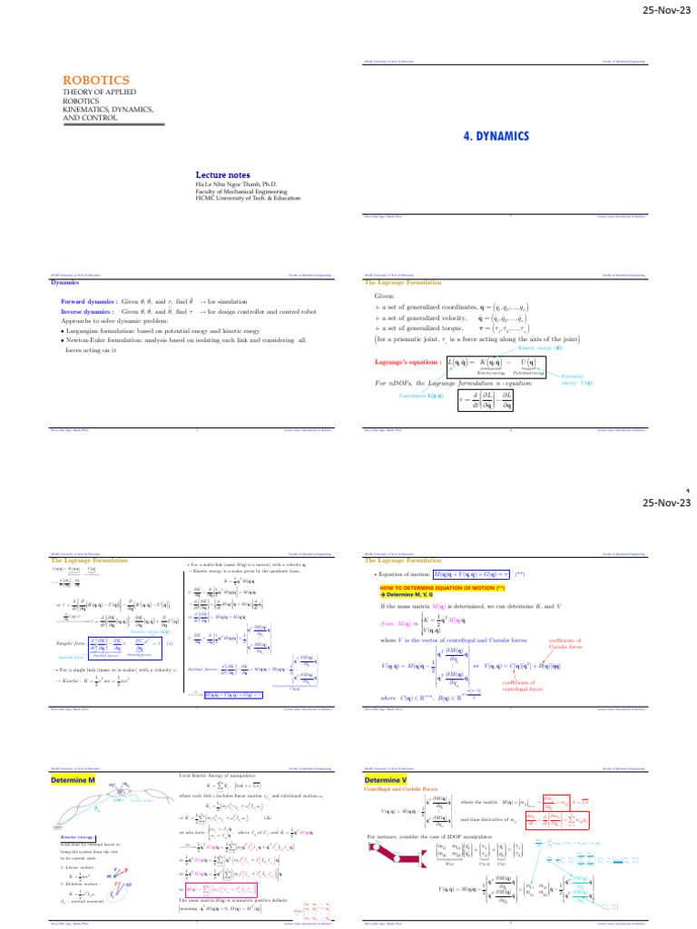 Lecture notes 6- Dynamics | PDF
