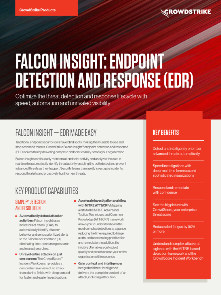 Crowdstrike Falcon Insight Data Sheet | PDF