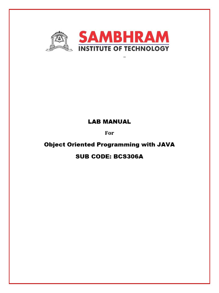 Lab Manual Cover Page | PDF