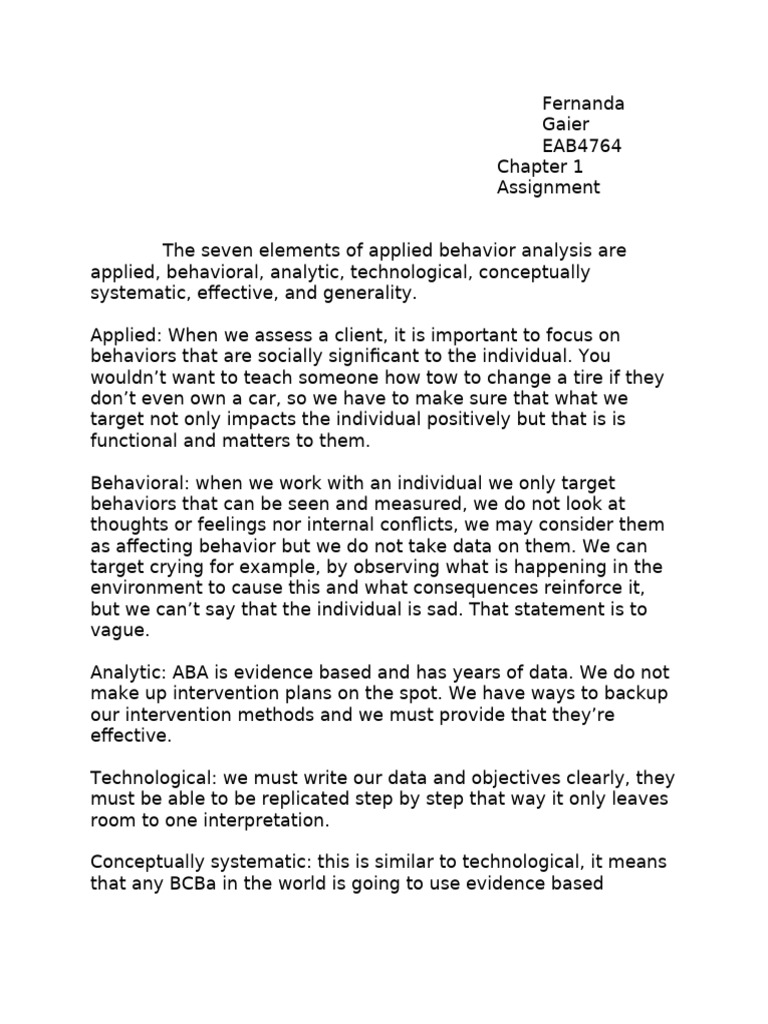 Chapter 1 Assignment EAB4764 | PDF