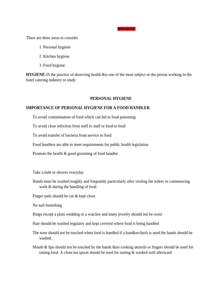 HYGIENE.NotesWPS Office | PDF