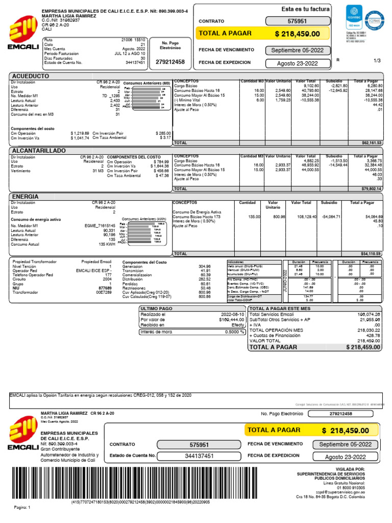 Factura EmCali | PDF