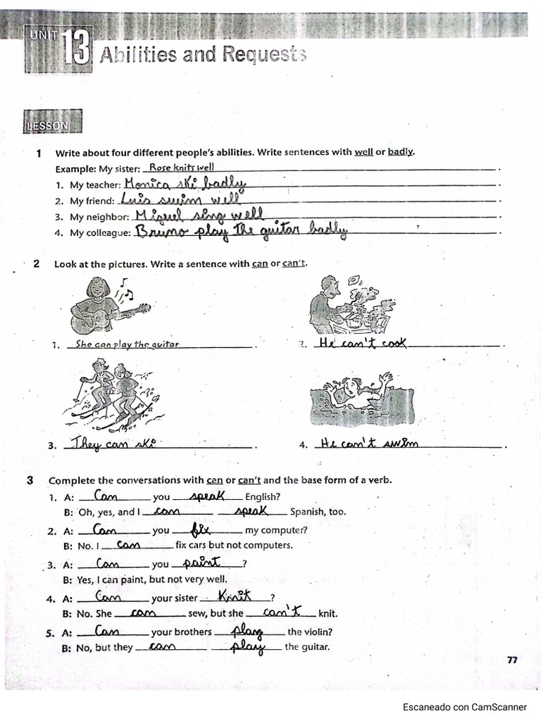 Workbook Unit 13 | PDF