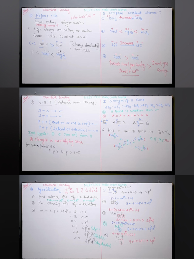 Chemical Bonding Short Notes | PDF | Chemical Bond | Applied And ...