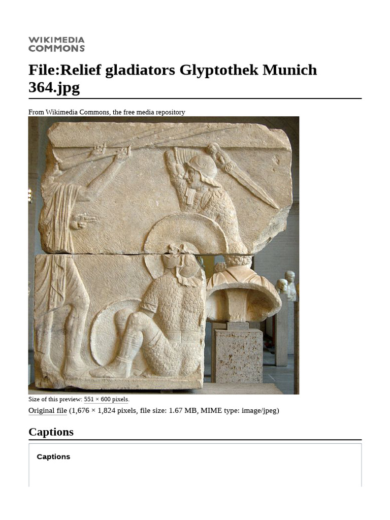 Relief Gladiators Glyptothek Munich 364 | PDF
