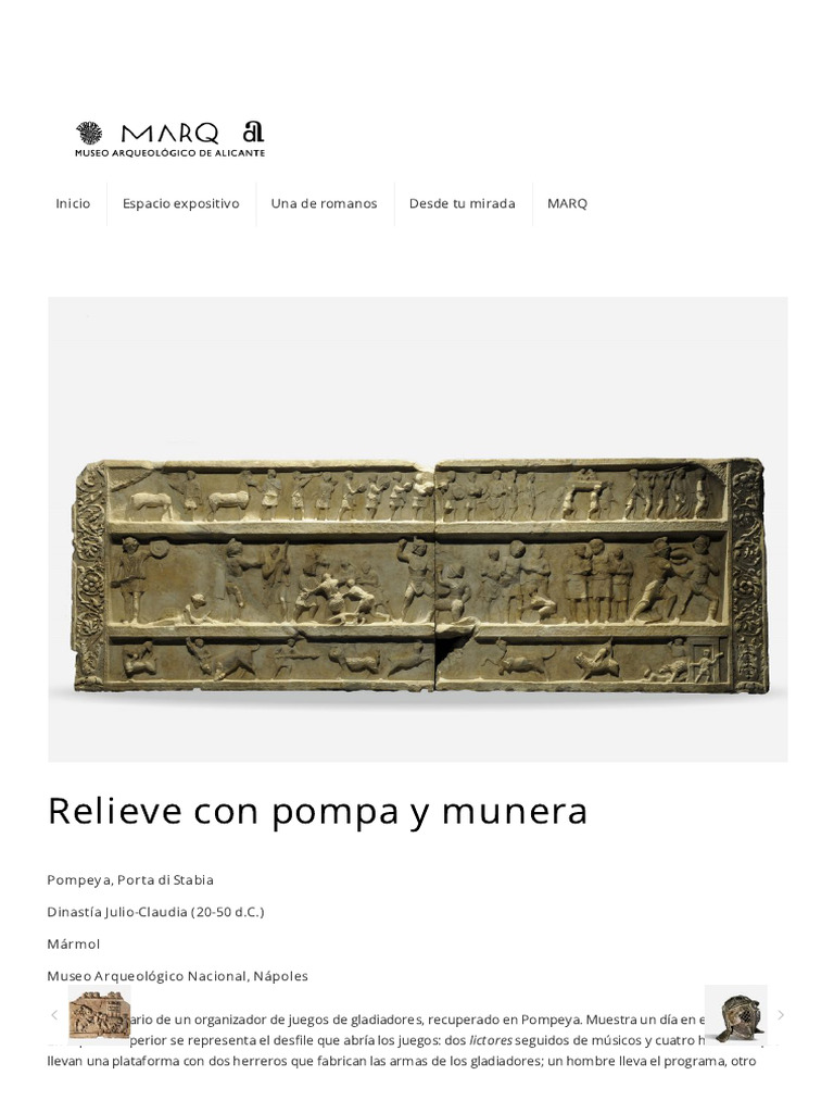 Relieve Con Pompa y Munera Pompeya | PDF