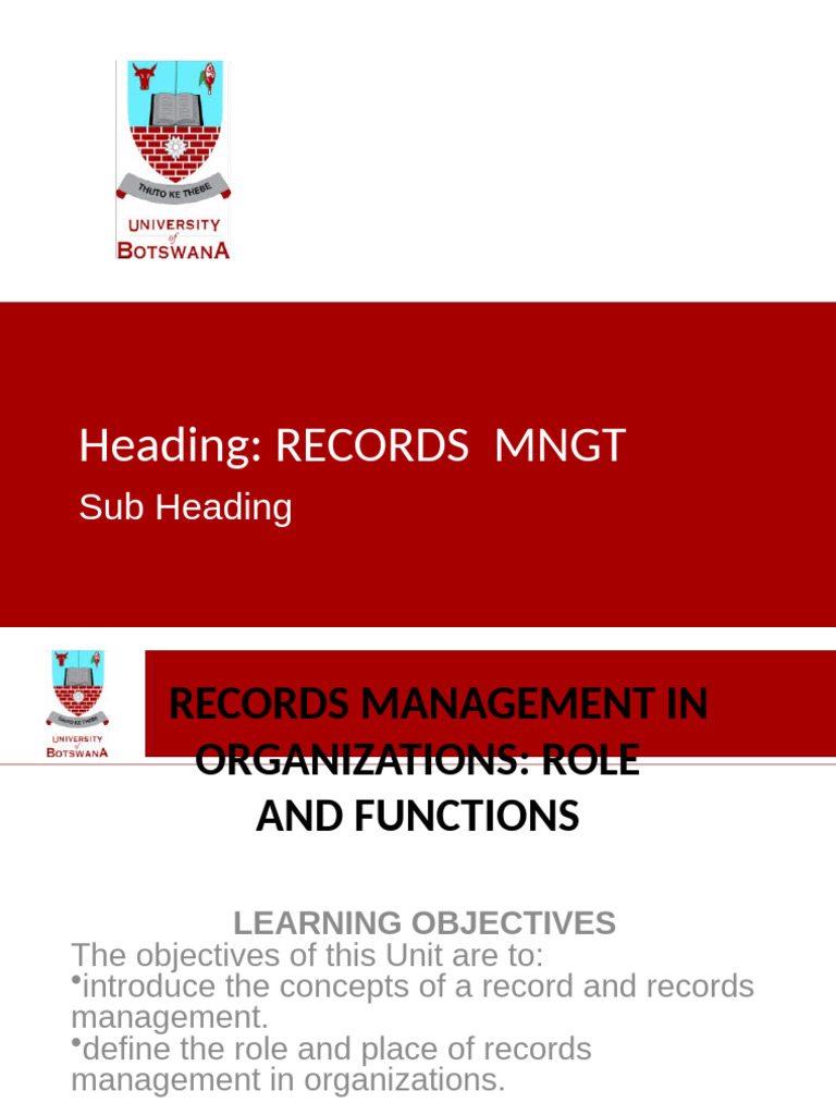 Introduction To Records Management | PDF