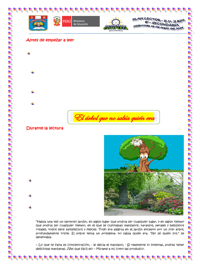 El Árbol Que No Sabía Quién Era-2° Secundaria-Plan Lector 2024 - 121424 ...
