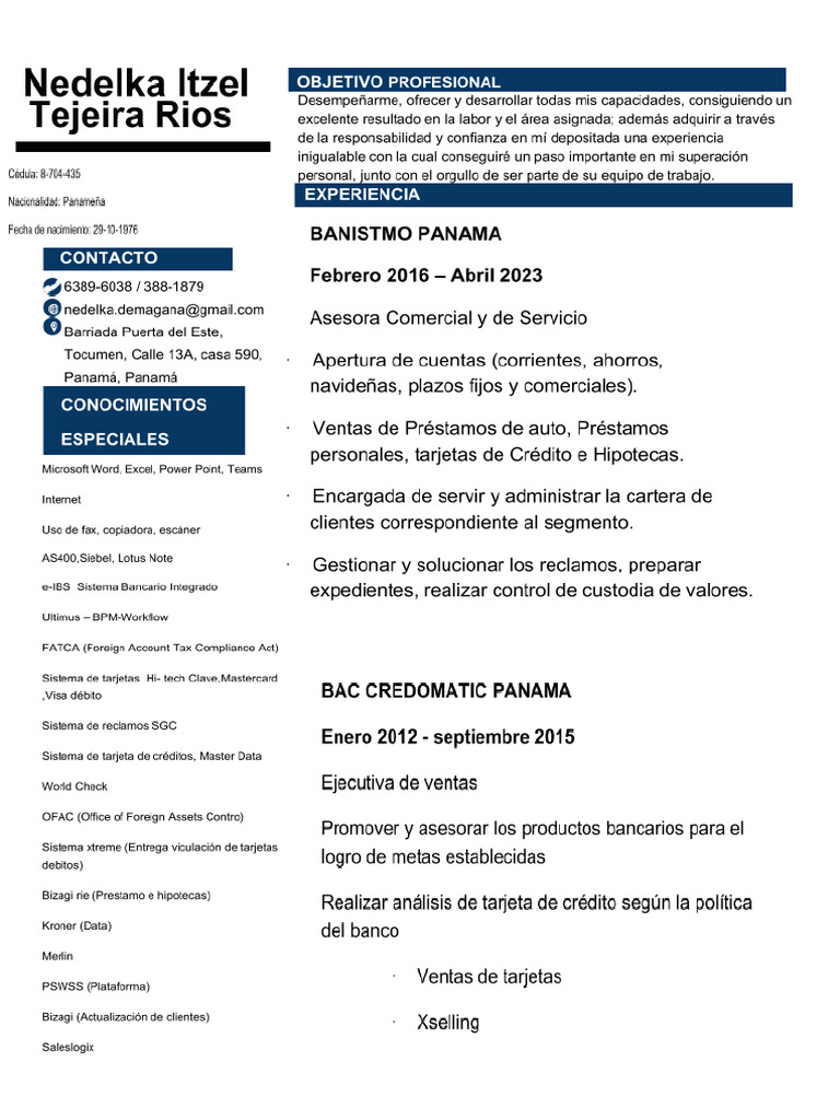 Nedelka Tejeira 2023 | PDF