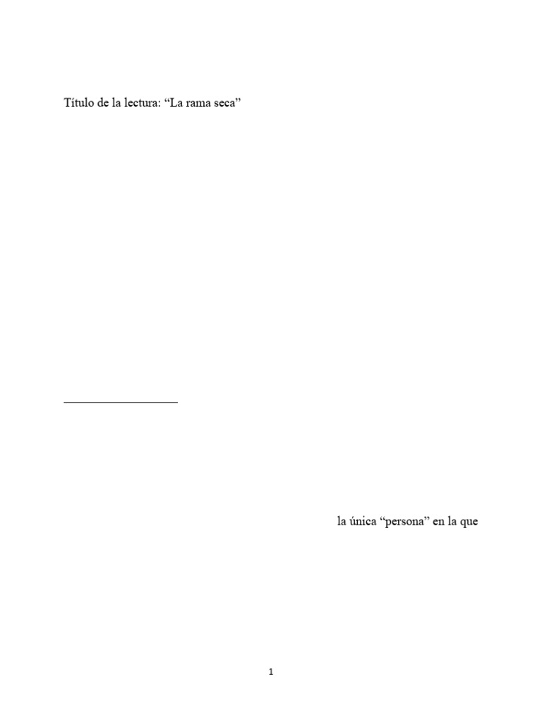 Análisis La Rama Seca | PDF