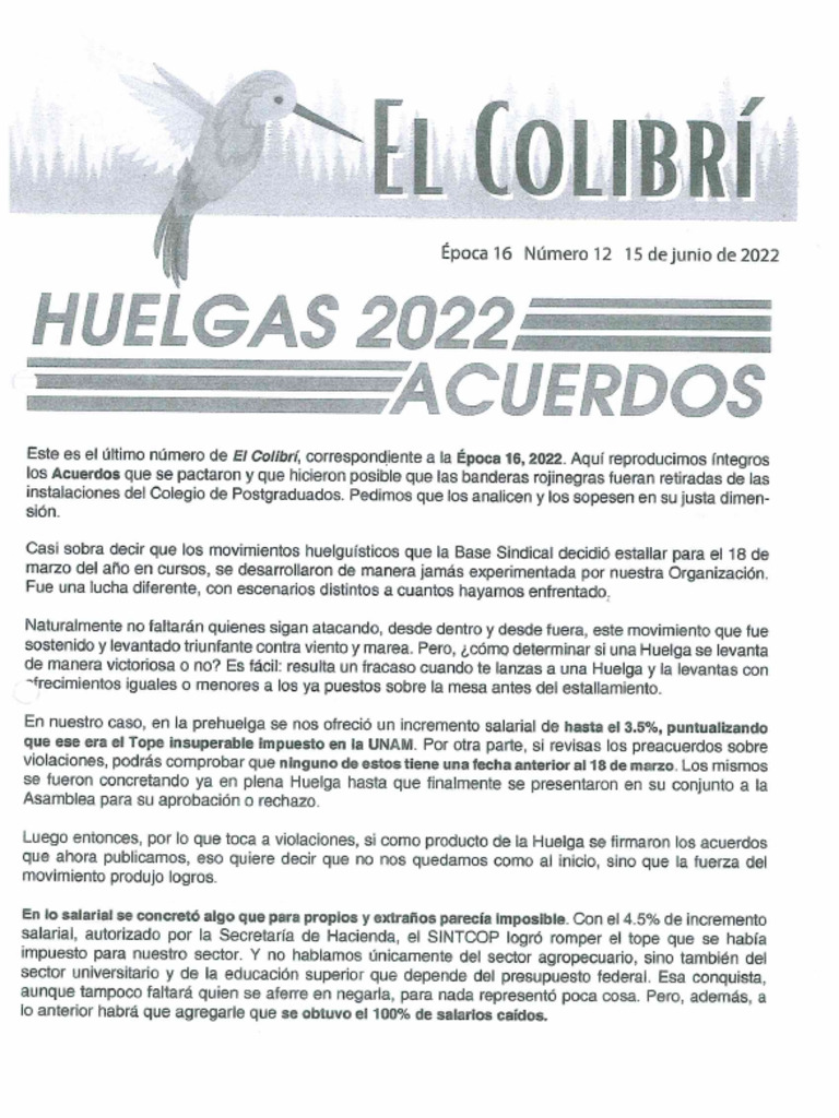 Colibrí | PDF