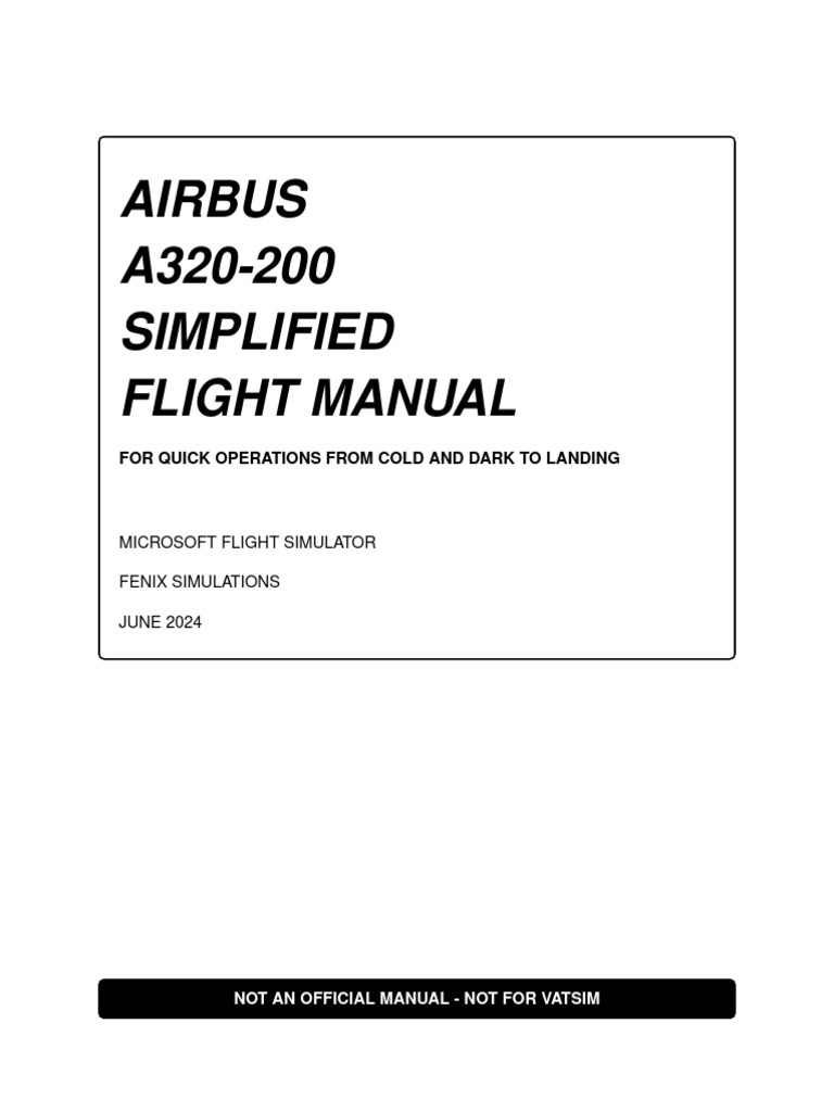 A320_FENIX_SIMPLIFIED_MANUAL | PDF