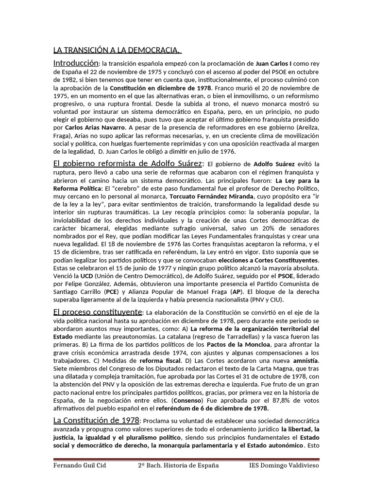 18.-La Transición A La Democracia-1 | PDF