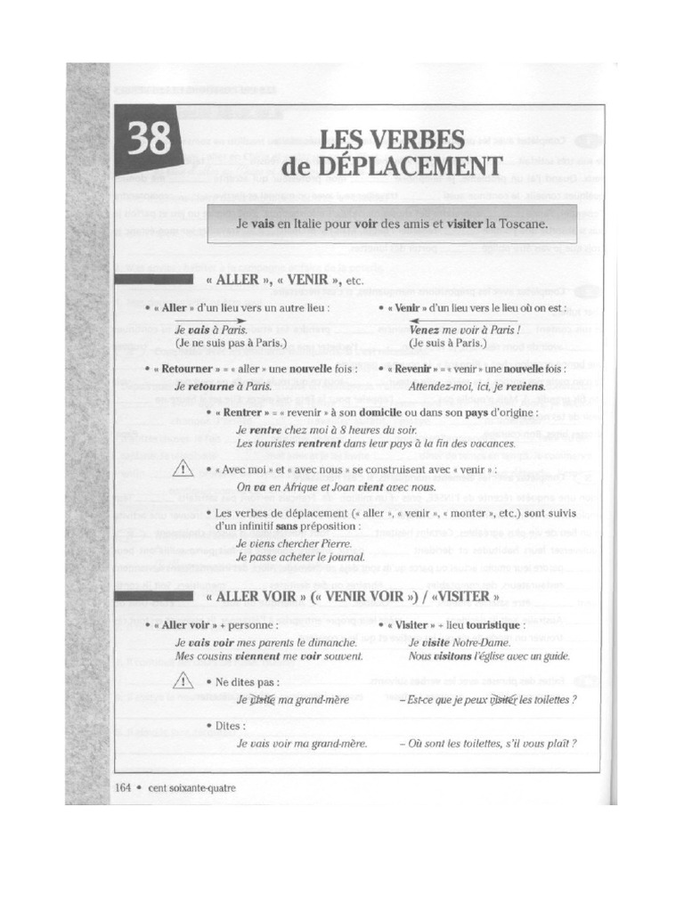 Les Verbes de Deplacement | PDF