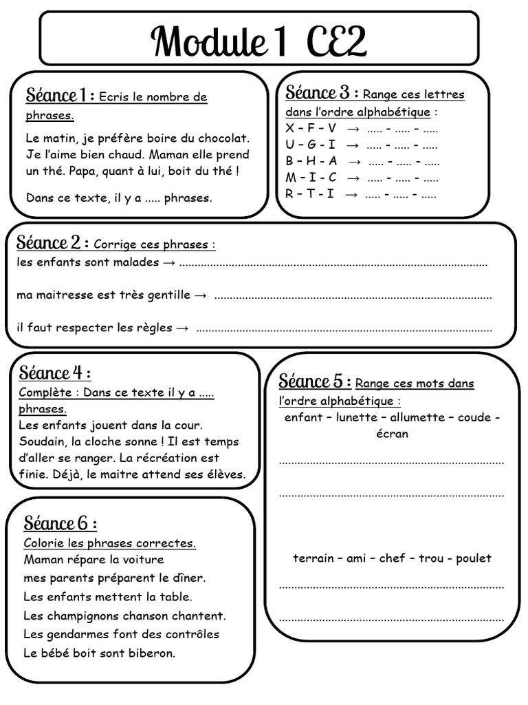 Devoirs Ce2 1 | PDF