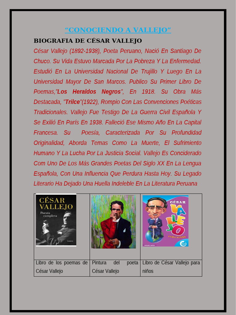 CONOCIENDO A VALLEJO | PDF