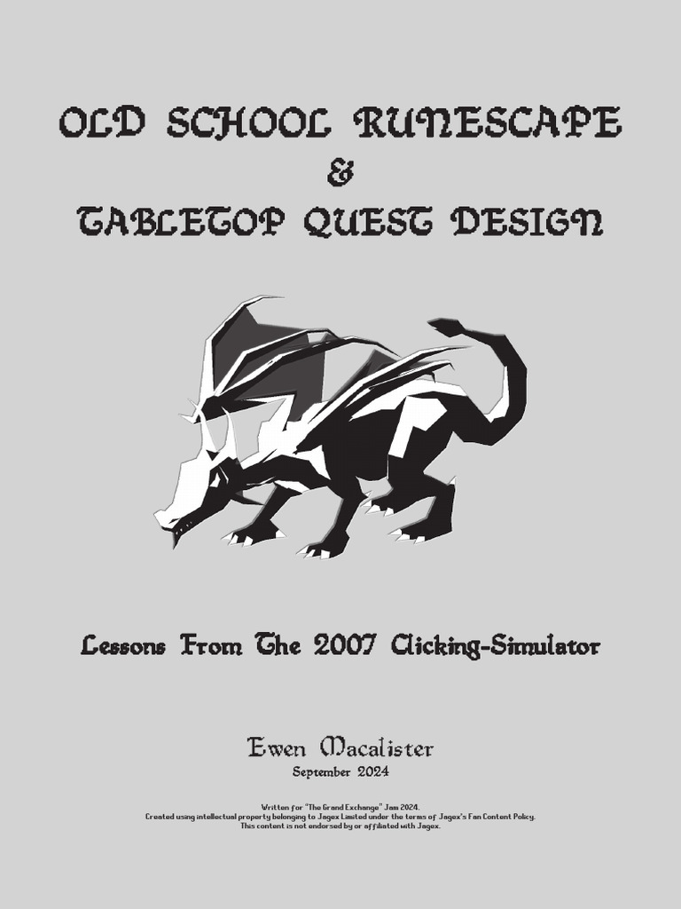 Old School Runescape & Quest Design (Spreads) | PDF