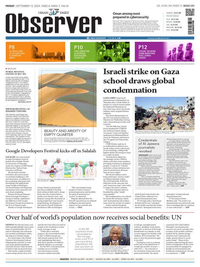 OMAN - Oman Daily Observer 13 Sep 2024 | PDF