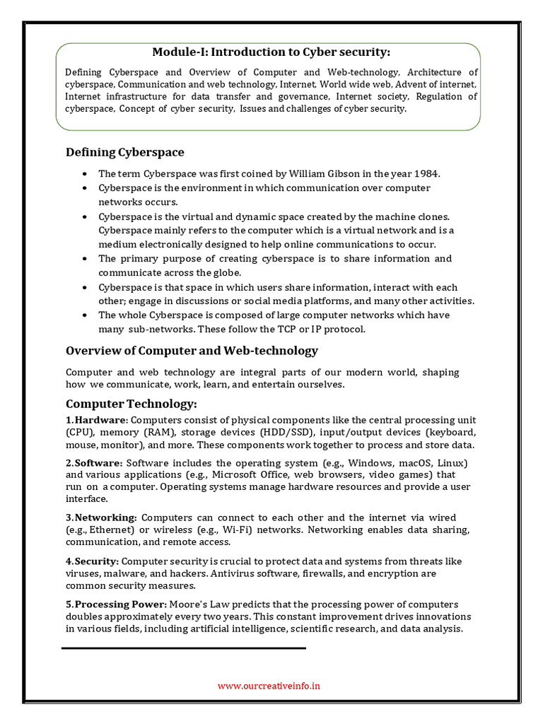Cyber Security Unit 1 | PDF