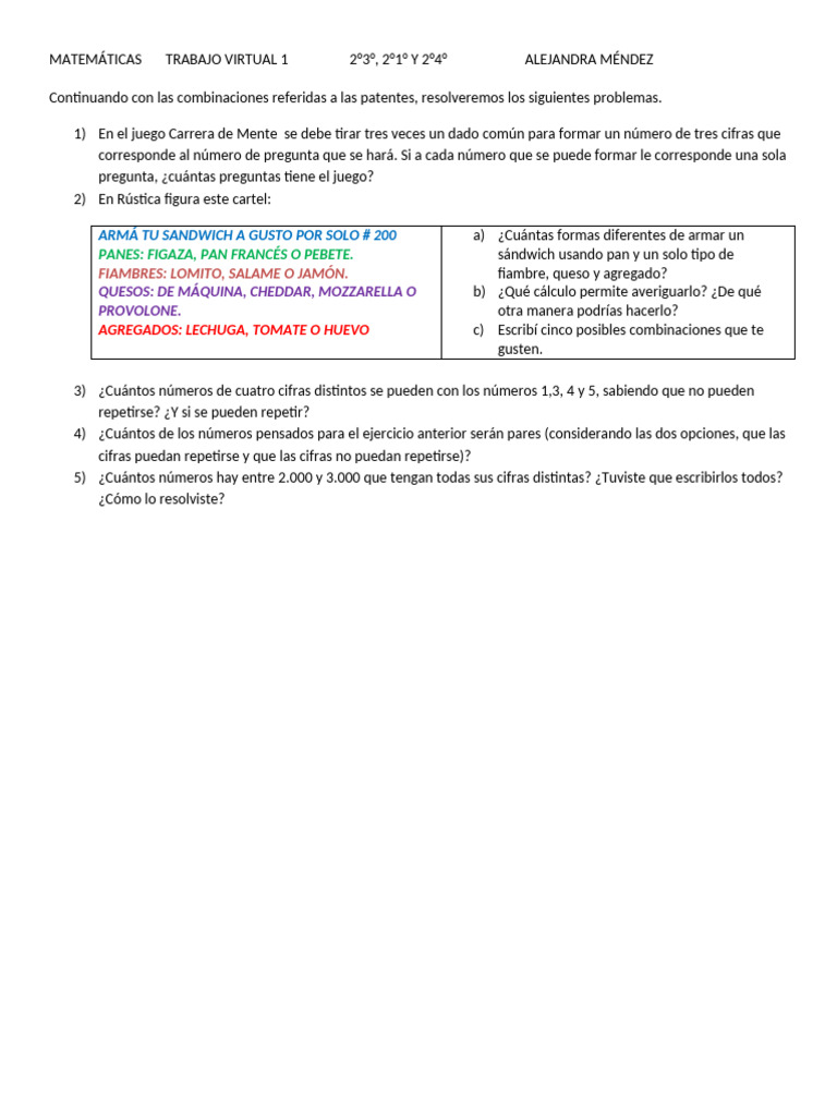 Agustin Coronel - TRABAJO VIRTUAL 1 2°1°, 2°3°, 2°4° | PDF