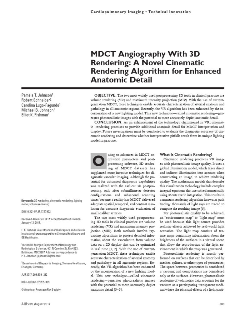 Johnson Et Al 2017 MDCT Angiography With 3d Rendering A Novel Cinematic Rendering Algorithm For ...