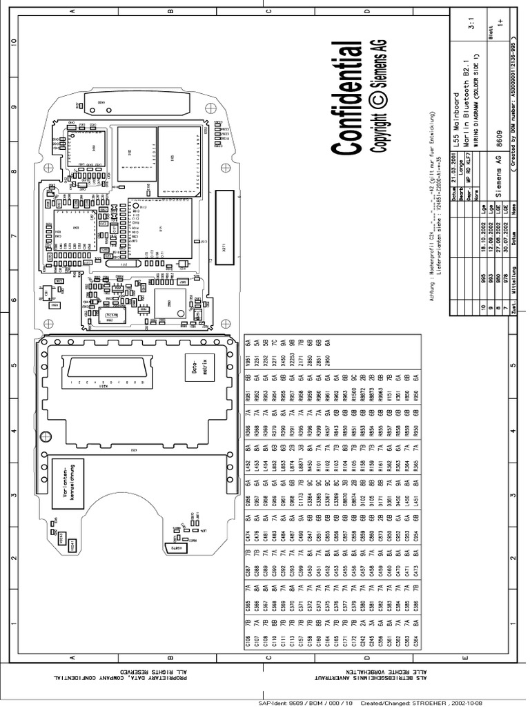 Siemens S55 Diagram Set (Schematic of Circuit) | PDF