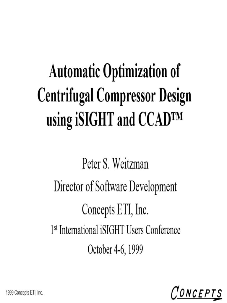(CFD Ebook) - Automatic Optimization of Centrifugal Compressor Design Using Isight and Ccad | PDF