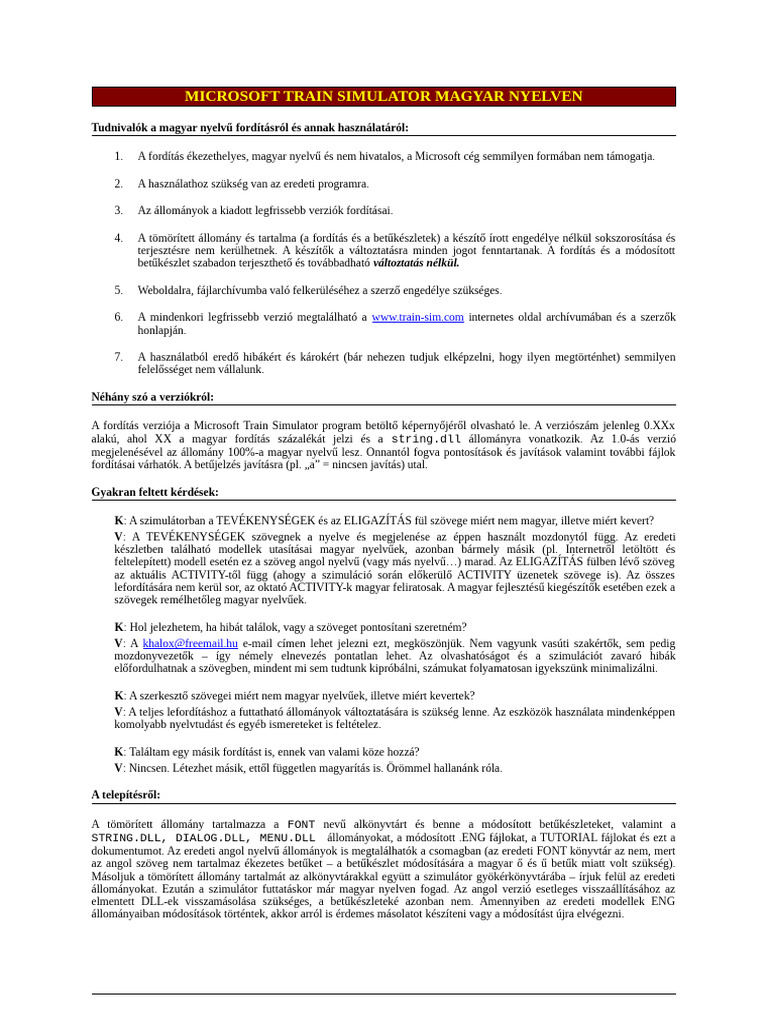 MSTS Magyar Nyelven | PDF