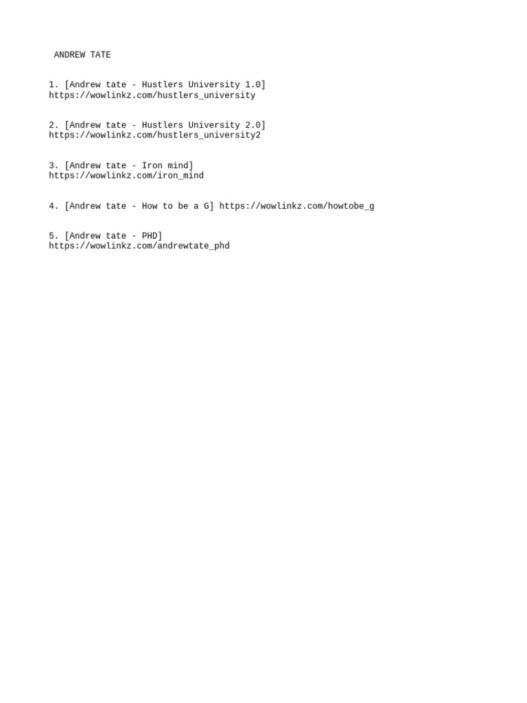 Andrew Tate Courses | PDF