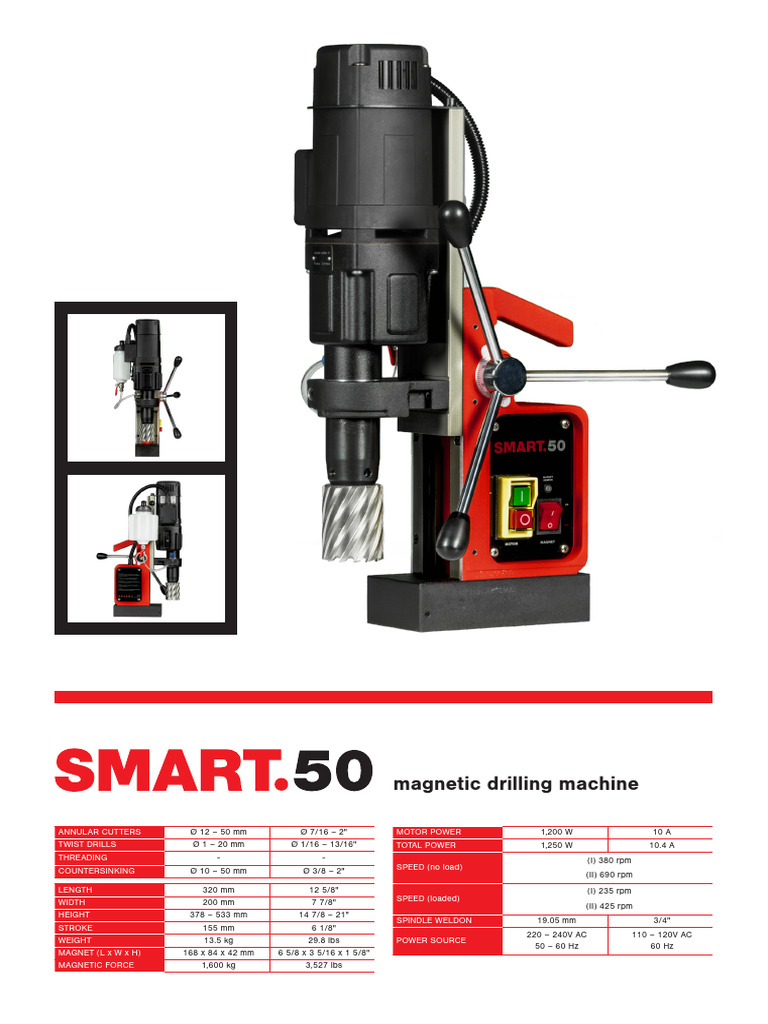 SMART 50 Specs Manual | PDF | Drilling | Drill
