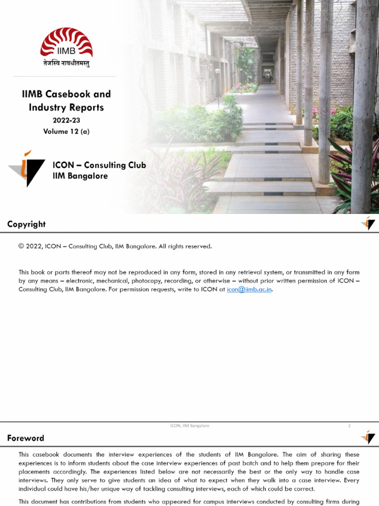 IIM B Casebook 2022-23 | PDF