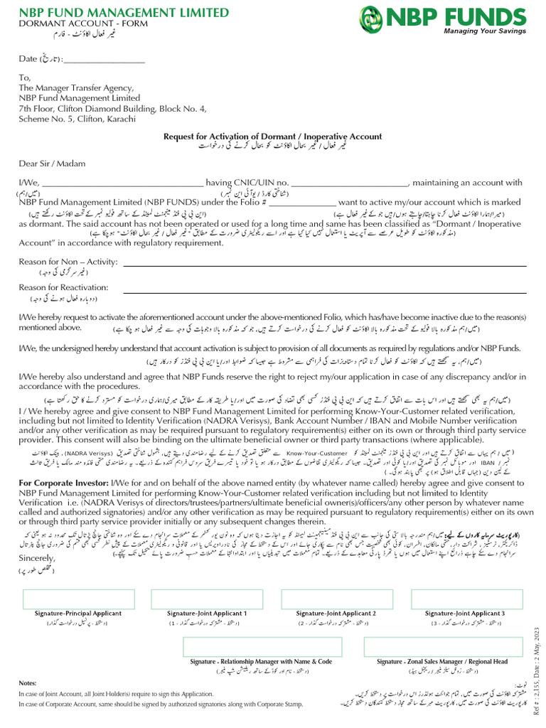 Dormant Account Form 28 Apr 2023 | PDF