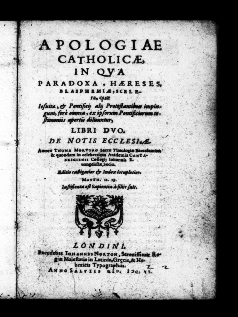 Apologi Catholic Morton Thomas BP 1606 | PDF